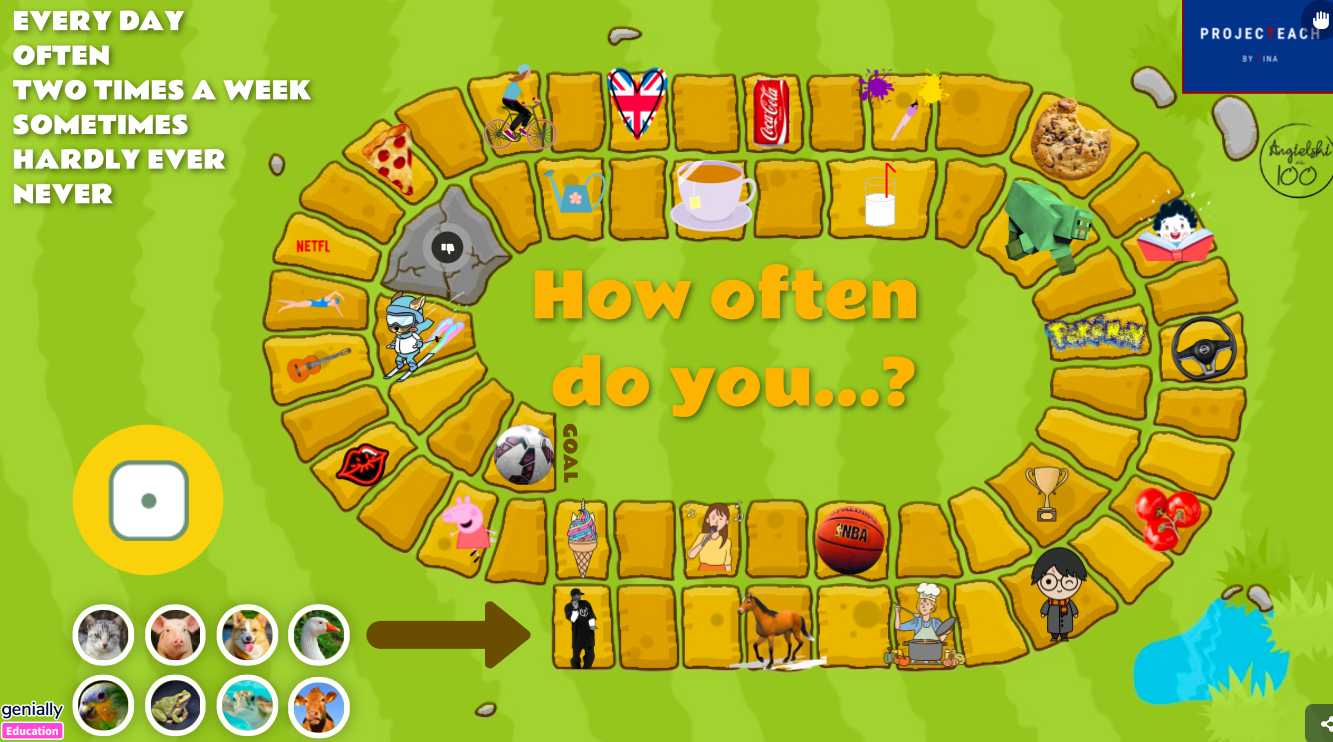 How often – boardgame – ProjecTeach by Tina